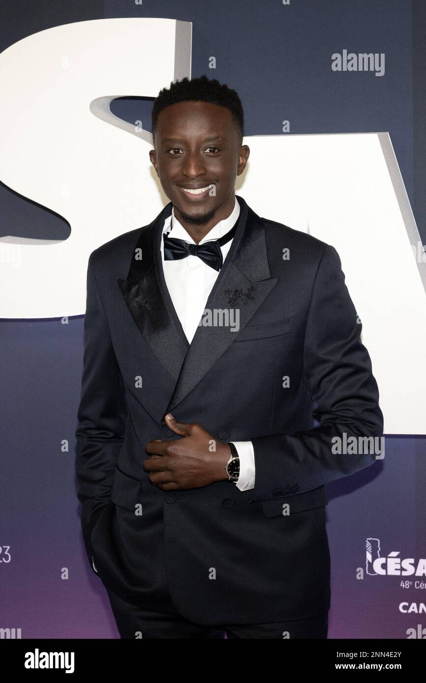 Ahmed Sylla arrives at the 48th Cesar Film Awards at L Olympia, on ...