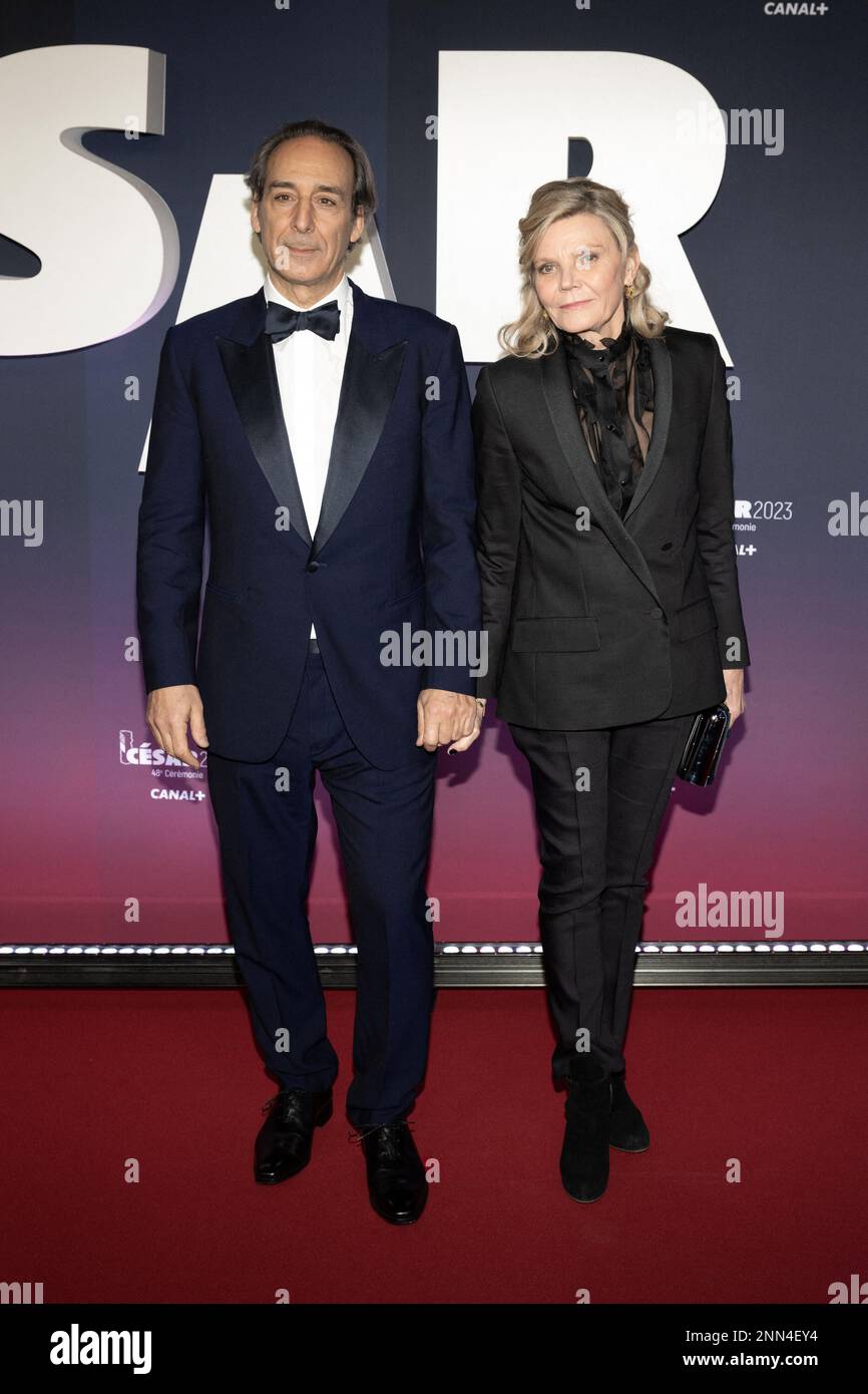 Alexandre Desplat and Dominique Lemonnier arrive at the 48th Cesar Film ...