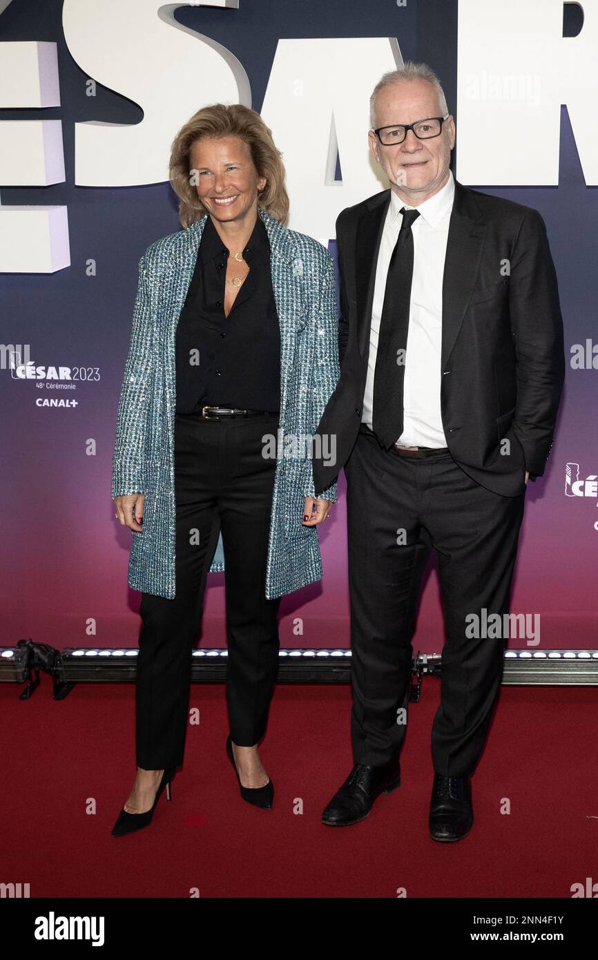 Iris Knobloch and Thierry Fremaux arrive at the 48th Cesar Film Awards ...