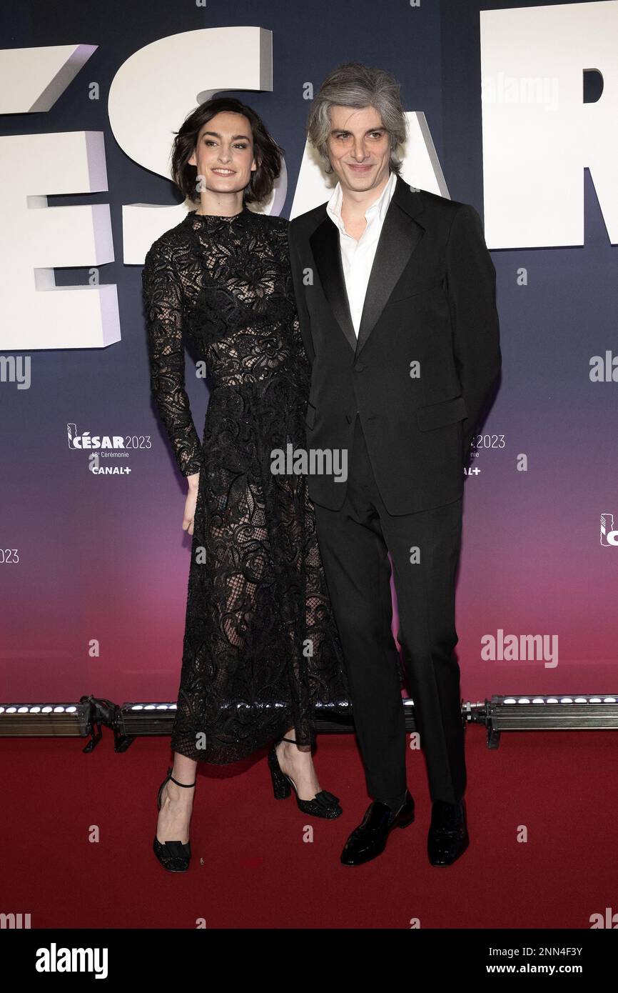 Nine d Urso and Micha Lescot arrive at the 48th Cesar Film Awards at L ...