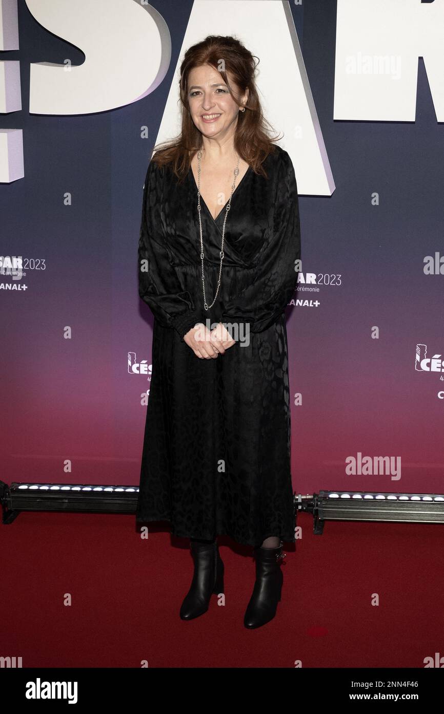 Laure Gardette arrives at the 48th Cesar Film Awards at L Olympia, on February 24, 2023 in Paris ...