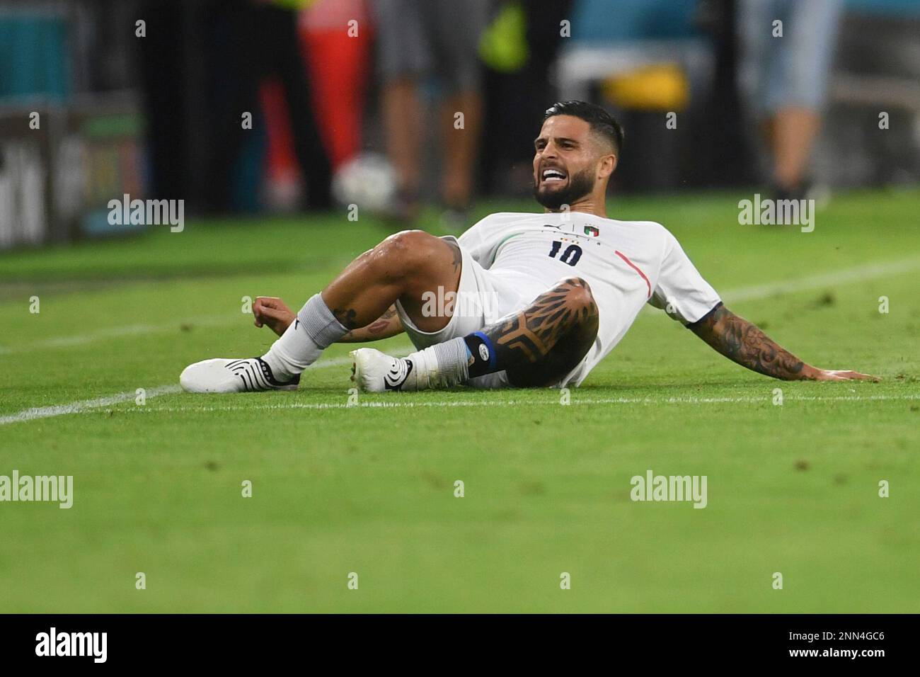 Italy's Lorenzo Insigne celebrates after scoring his side's second goal ...