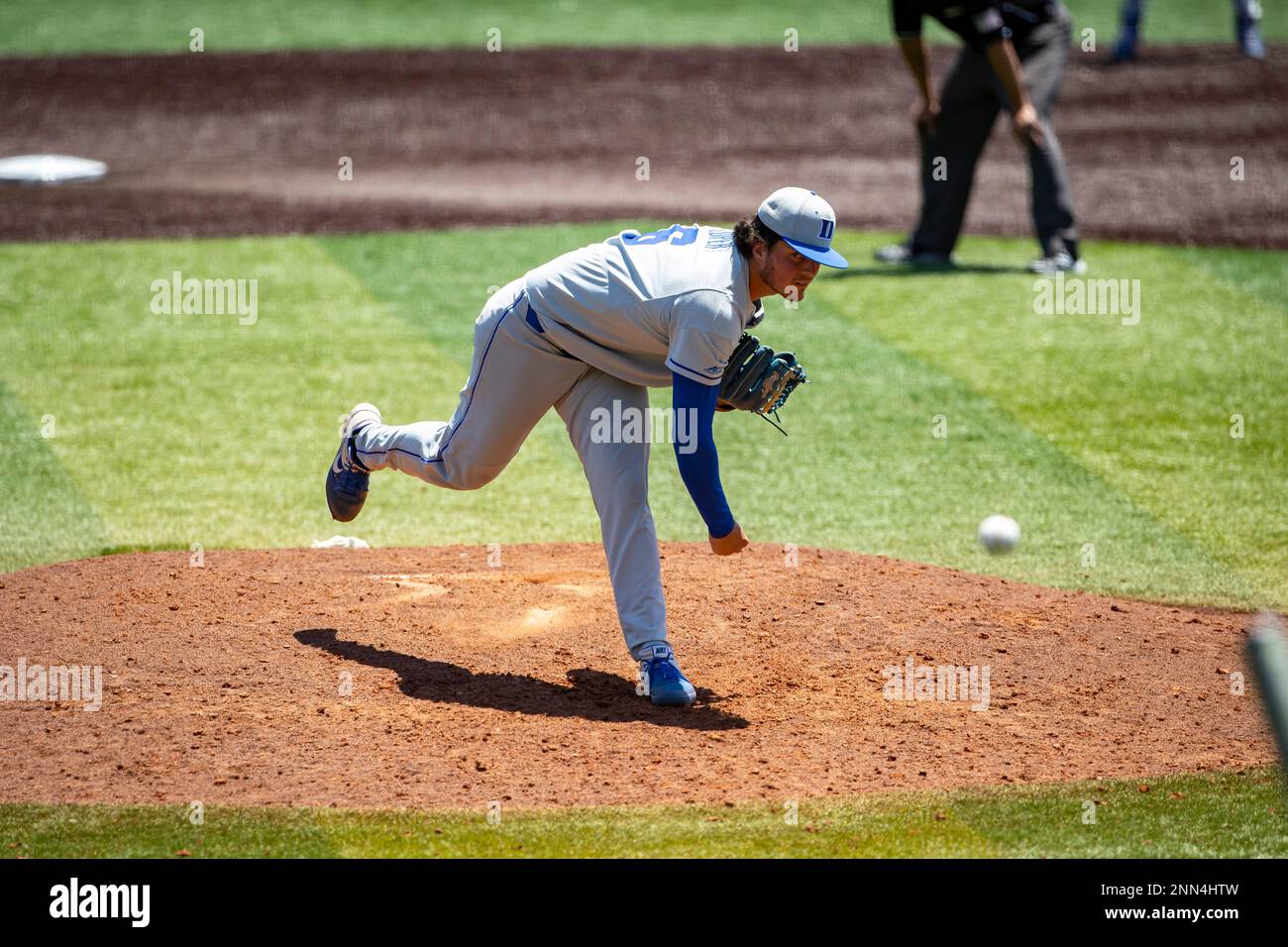 Duke Blue Devils pitcher Jimmy Loper (6) delivers a pitch to the plate ...