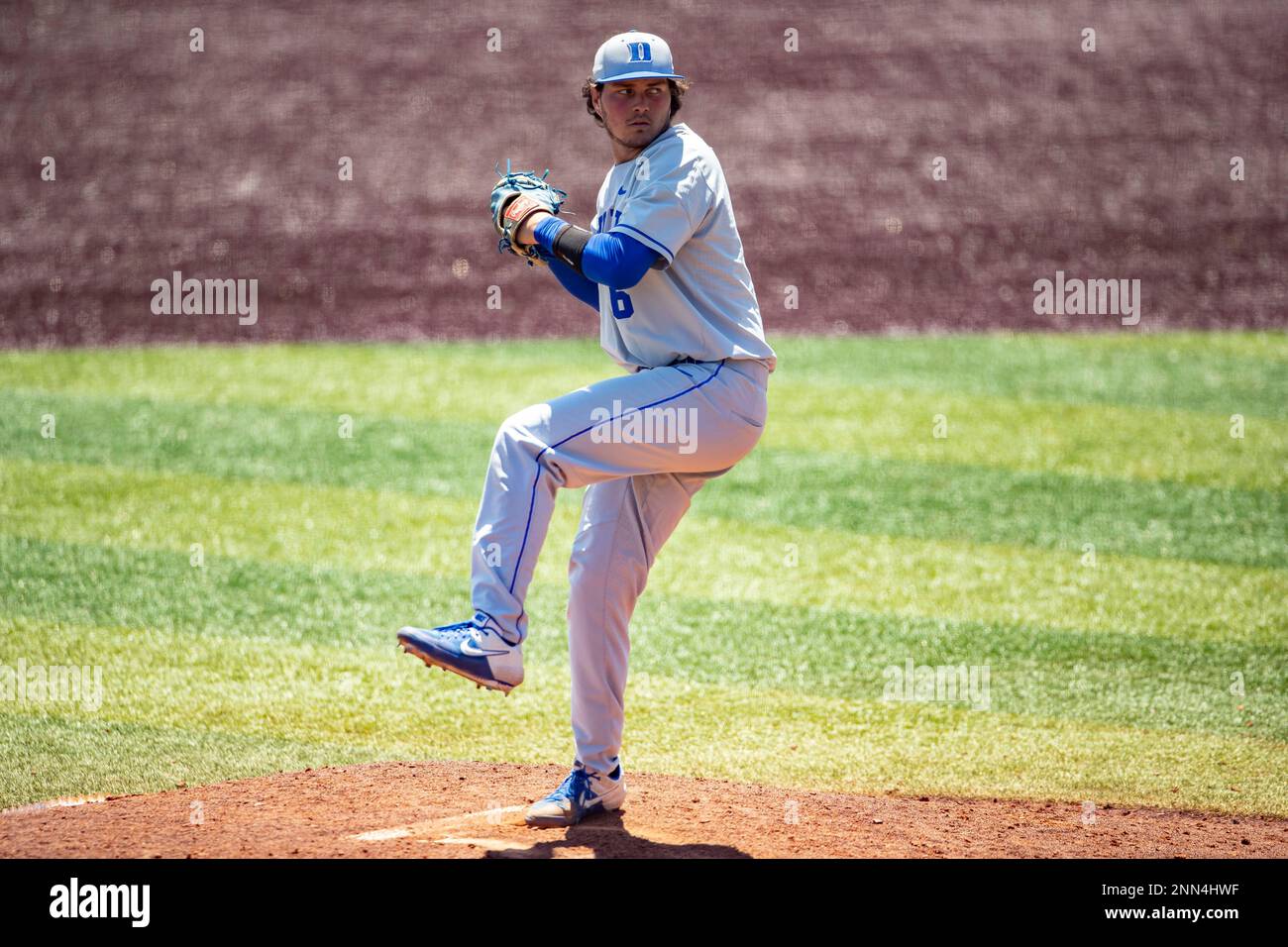 Duke Blue Devils pitcher Jimmy Loper (6) delivers a pitch to the plate ...