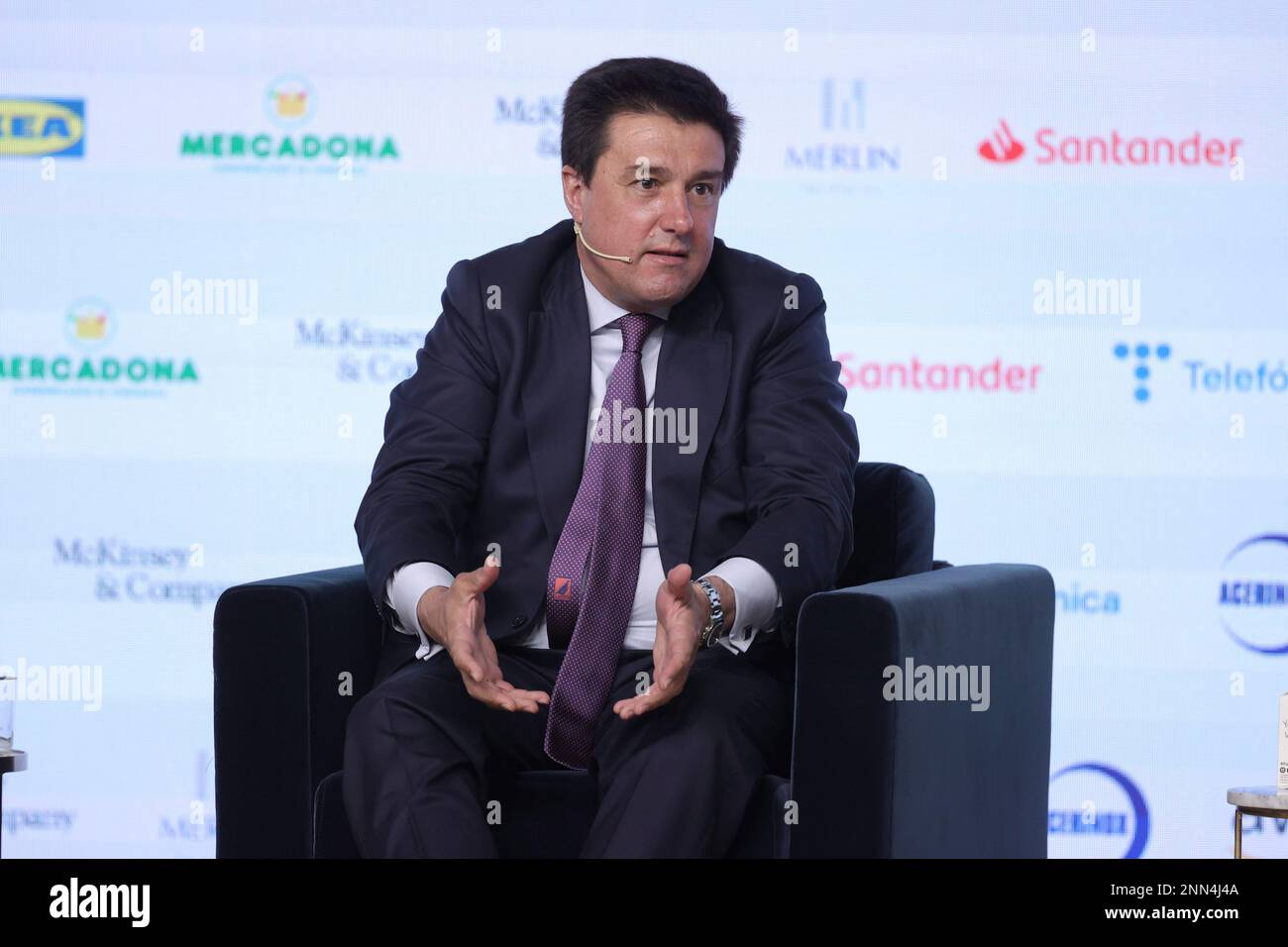 Merlin Properties CEO, Ismael Clemente, speaks at the inaugural event ...