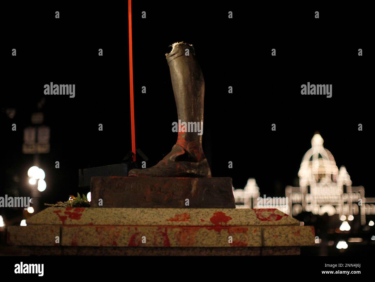 The statue of English explorer Capt. James Cook was vandalized and ...