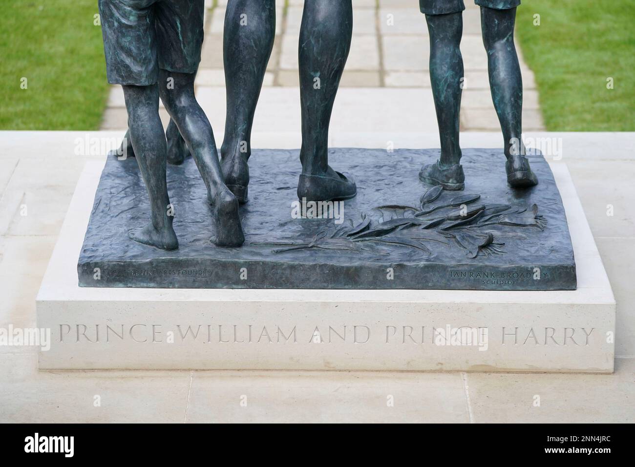 Detail of the inscription on the statue of Diana, Princess of Wales, a ...