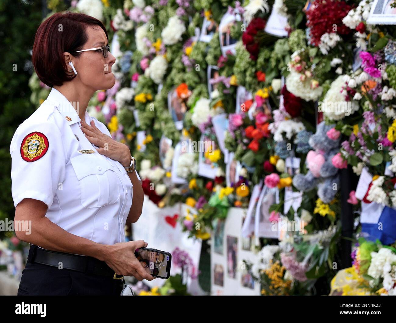 Miami-Dade Fire Rescue Chief Melanie C. Adams visits the makeshift ...