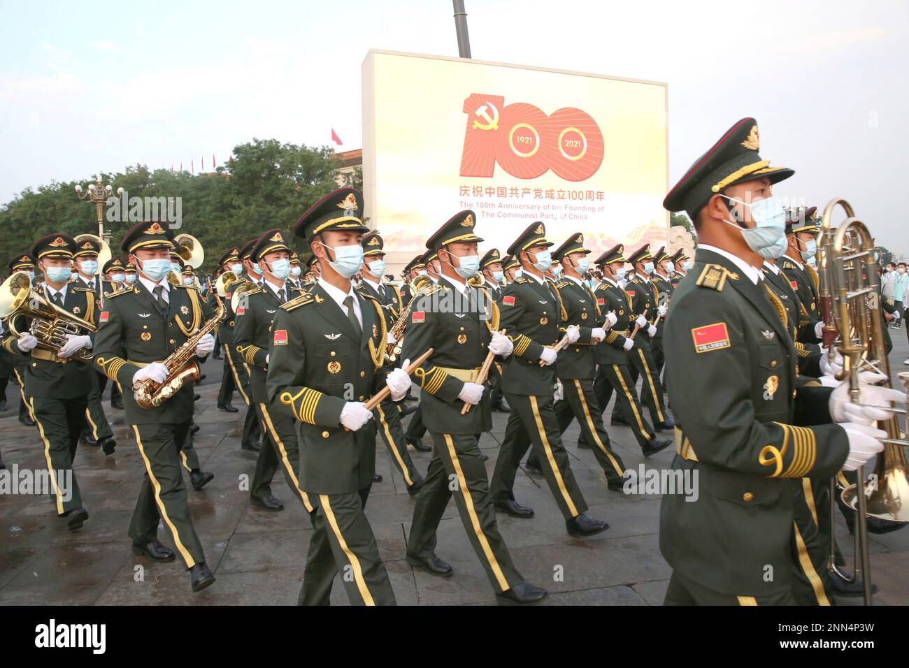 Chinese People's Liberation Army attend a ceremony to commemorate the ...