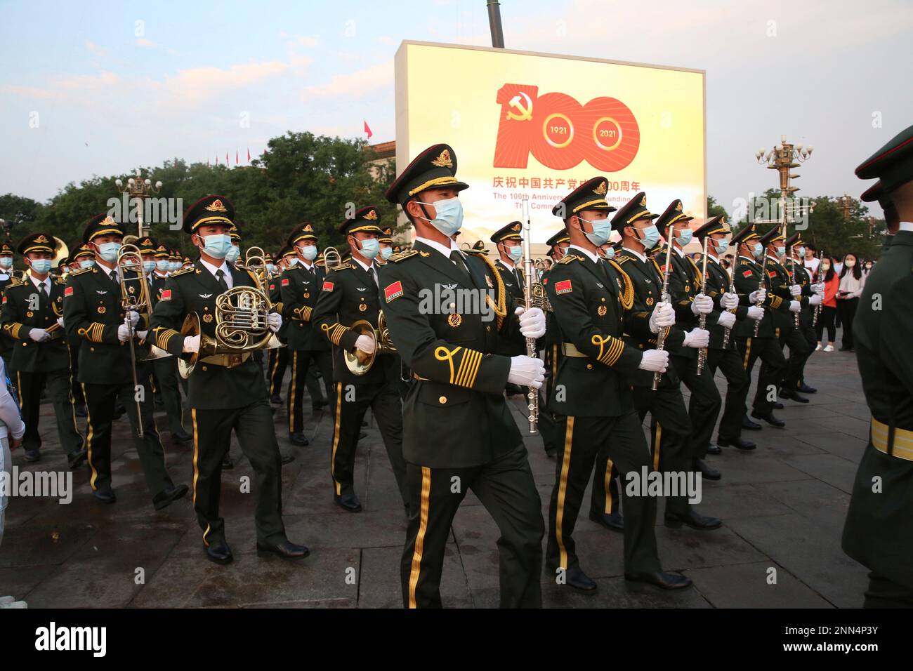 Chinese People's Liberation Army attend a ceremony to commemorate the ...