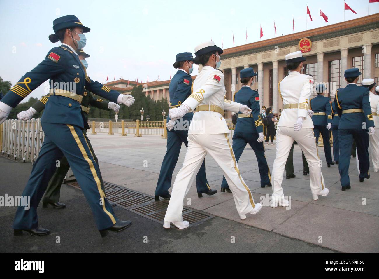 Chinese People's Liberation Army attend a ceremony to commemorate the ...