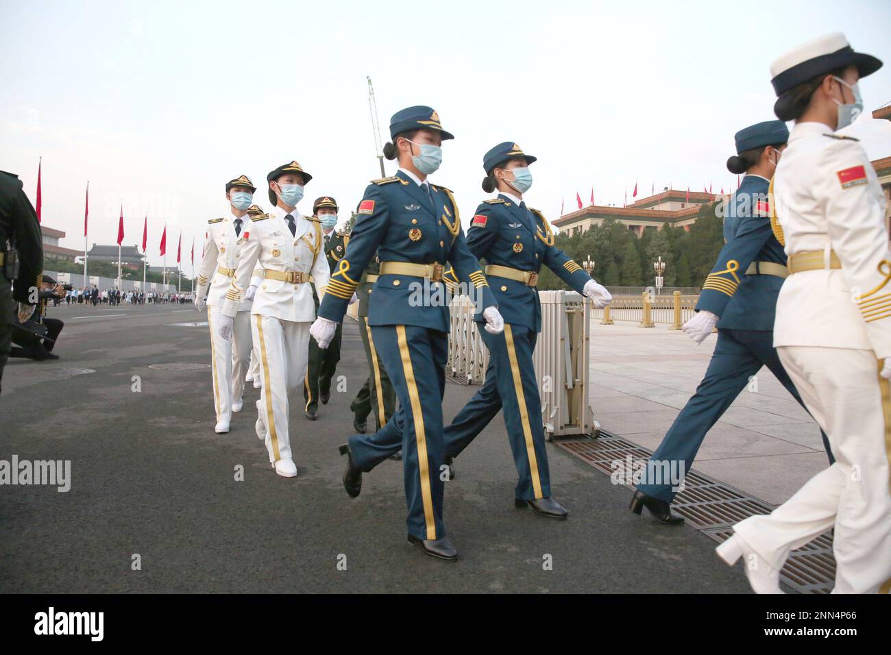 Chinese People's Liberation Army attend a ceremony to commemorate the ...