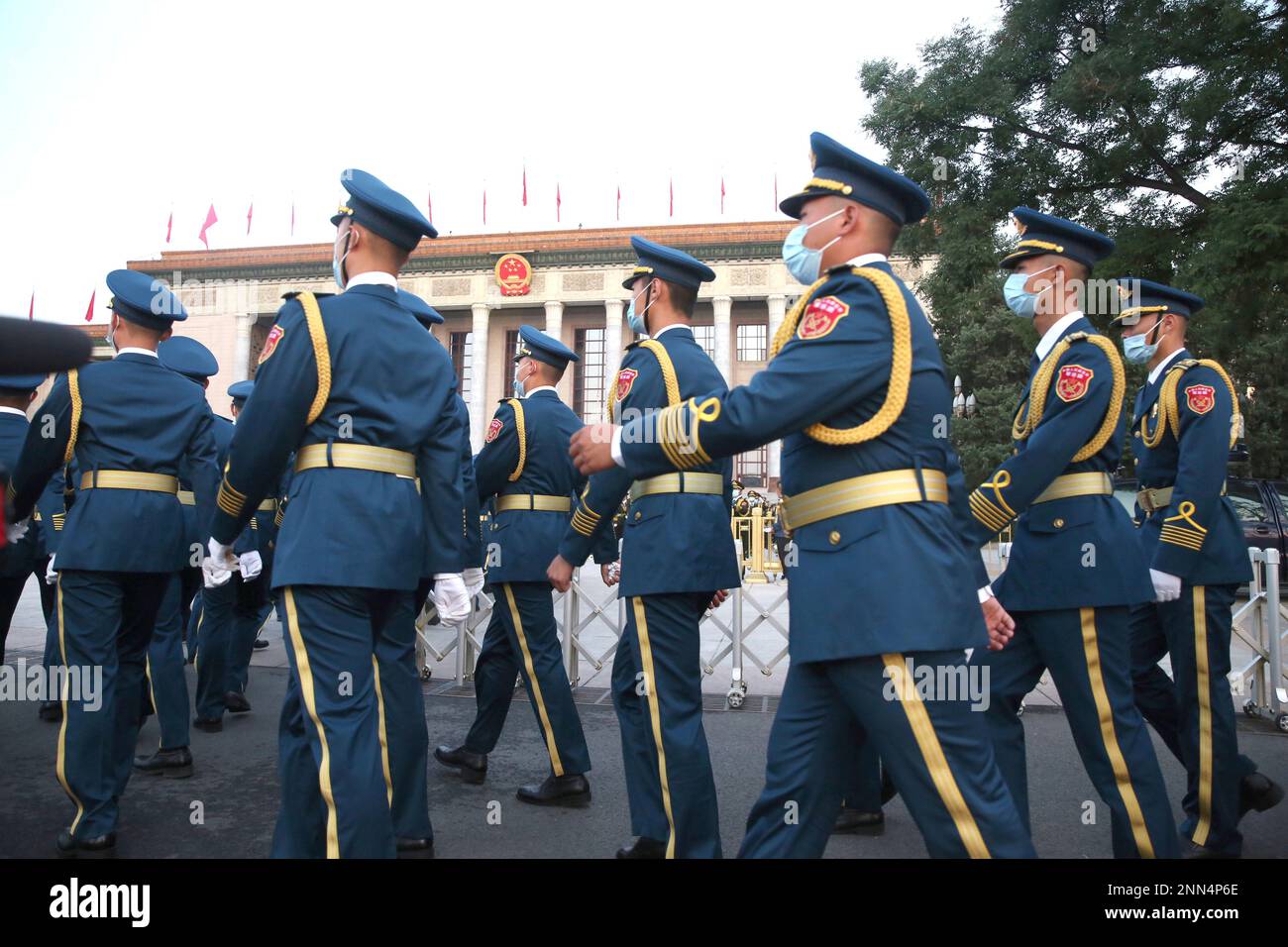 Chinese People's Liberation Army attend a ceremony to commemorate the ...