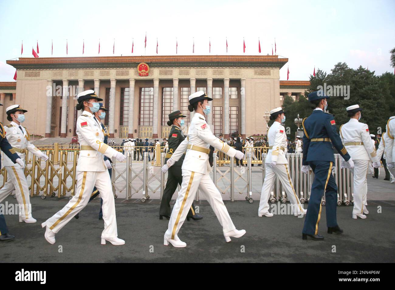 Chinese People's Liberation Army attend a ceremony to commemorate the ...