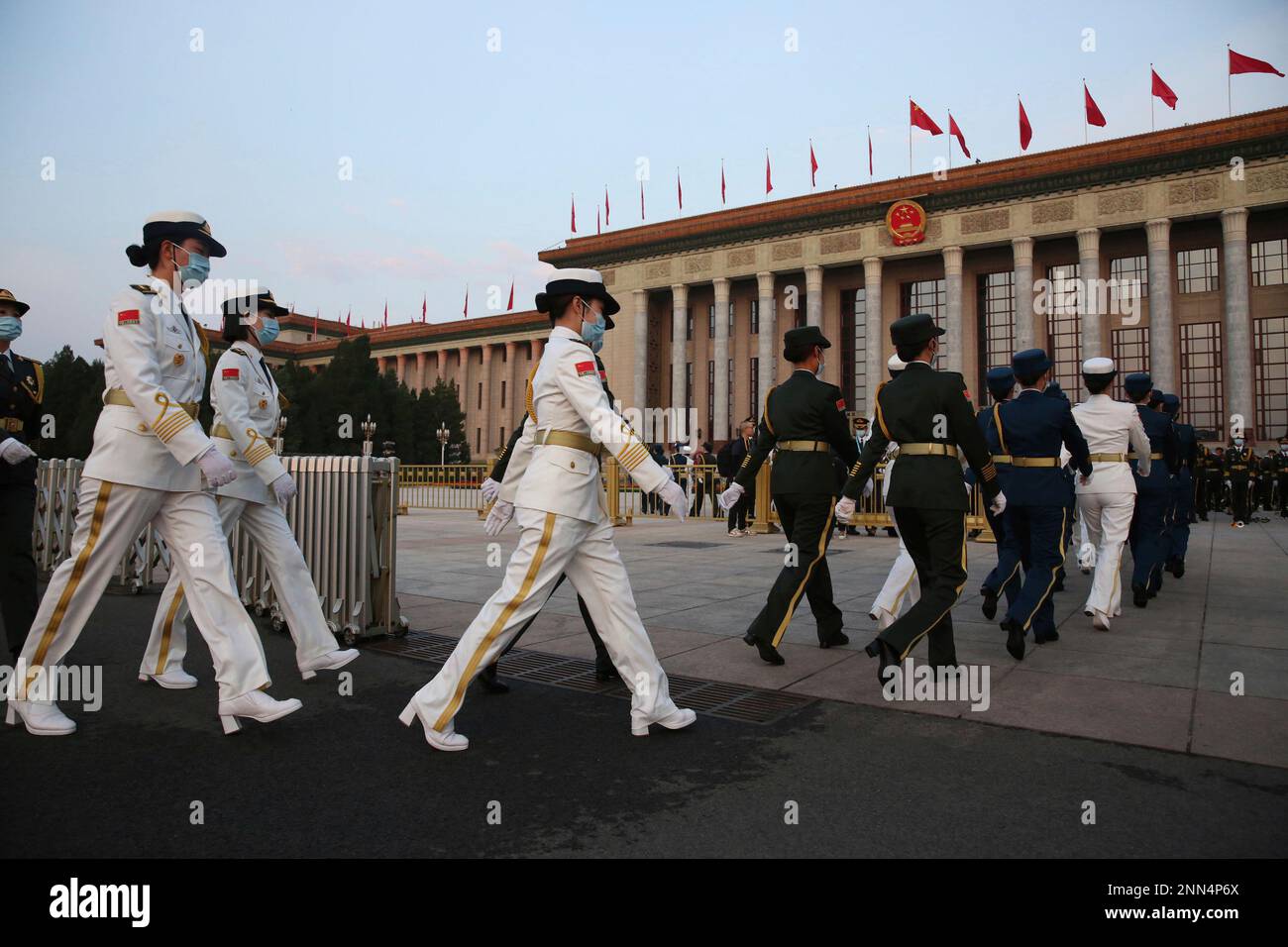 Chinese People's Liberation Army attend a ceremony to commemorate the ...