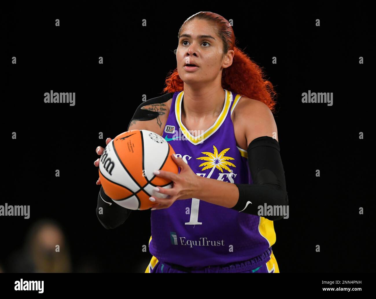 LOS ANGELES, CA - JUNE 30: Amanda Zahui B (1) of the Los Angeles Sparks ...