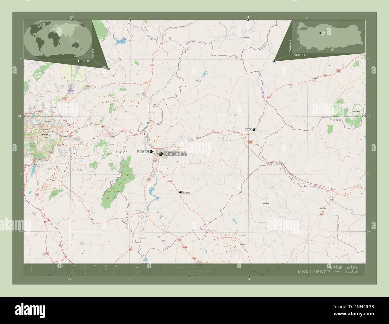 Krkkale, province of Turkiye. Open Street Map. Locations and names of ...