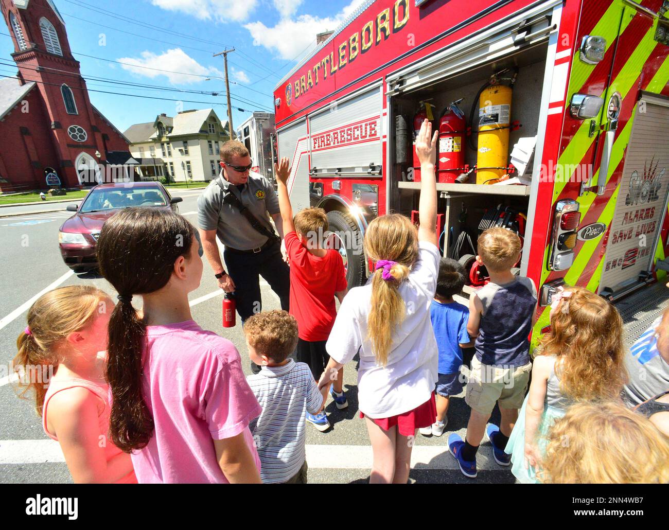 Firefighter Michael Heiden, a member of the Brattleboro, Vt., Fire ...