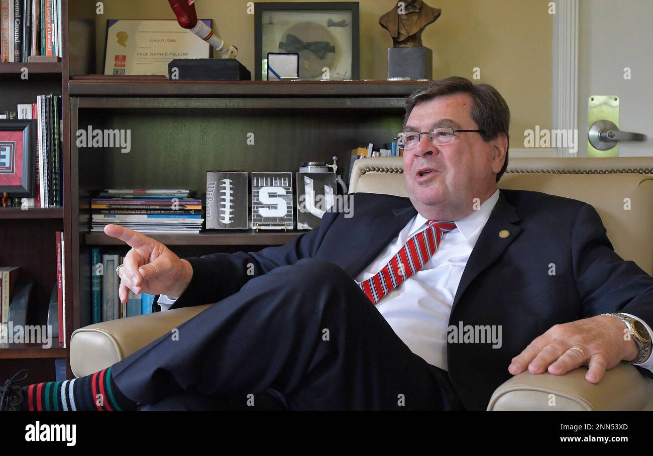 Outgoing Illinois State University President Larry Dietz talked about ...