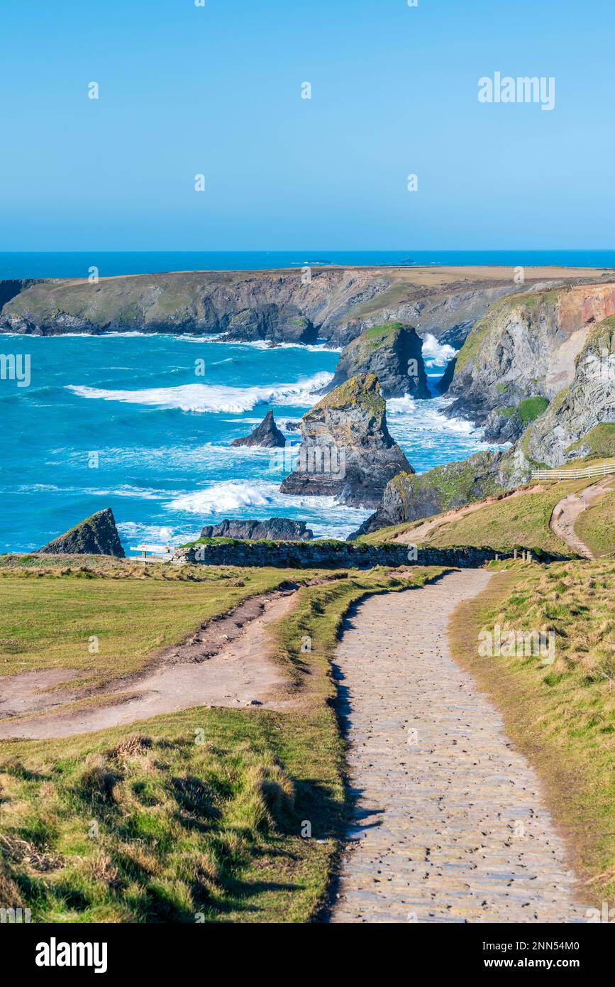 Bedruthan Steps, Cornwall, England, United Kingdom, Europe Stock Photo ...