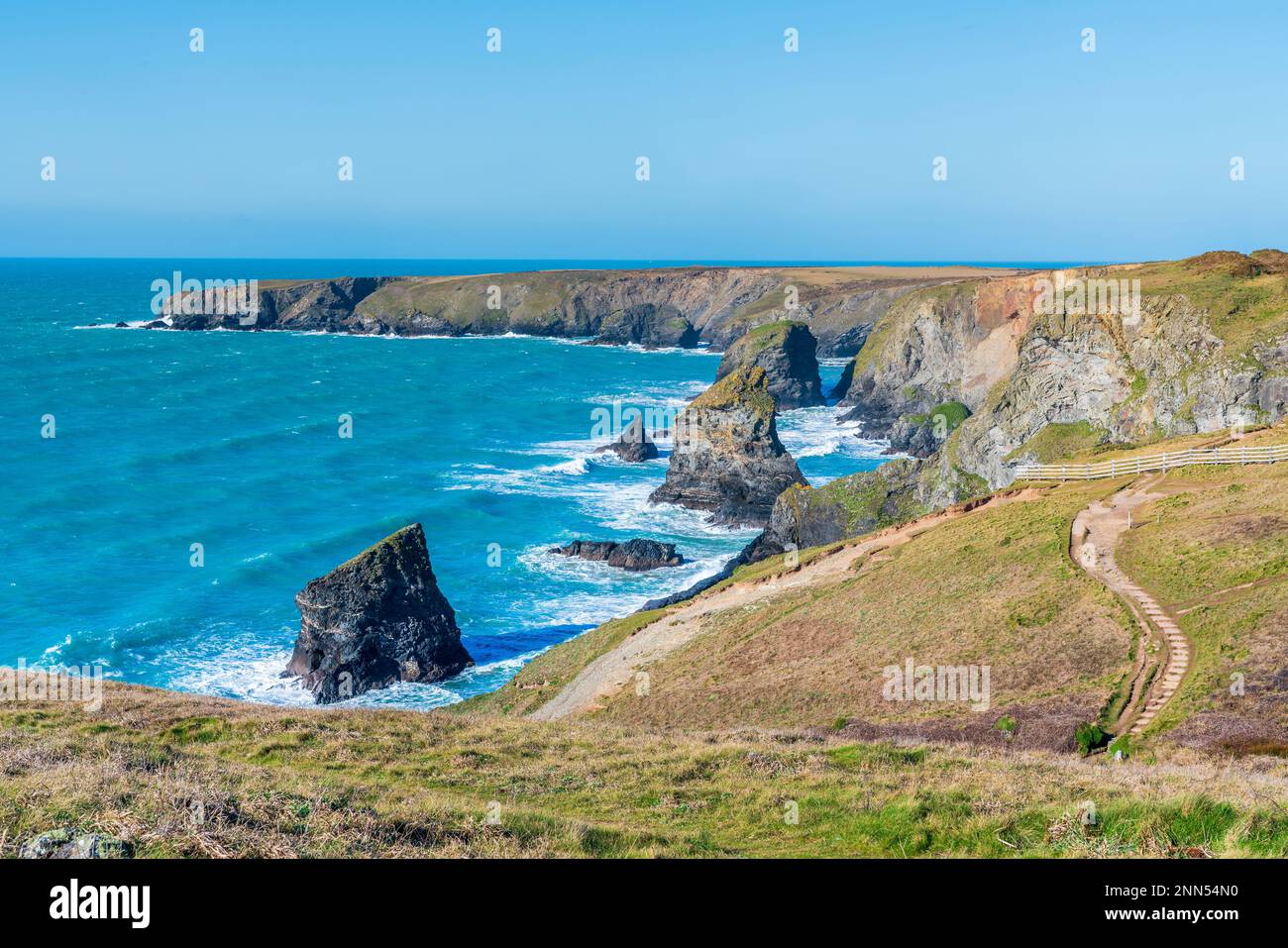 Bedruthan Steps, Cornwall, England, United Kingdom, Europe Stock Photo ...