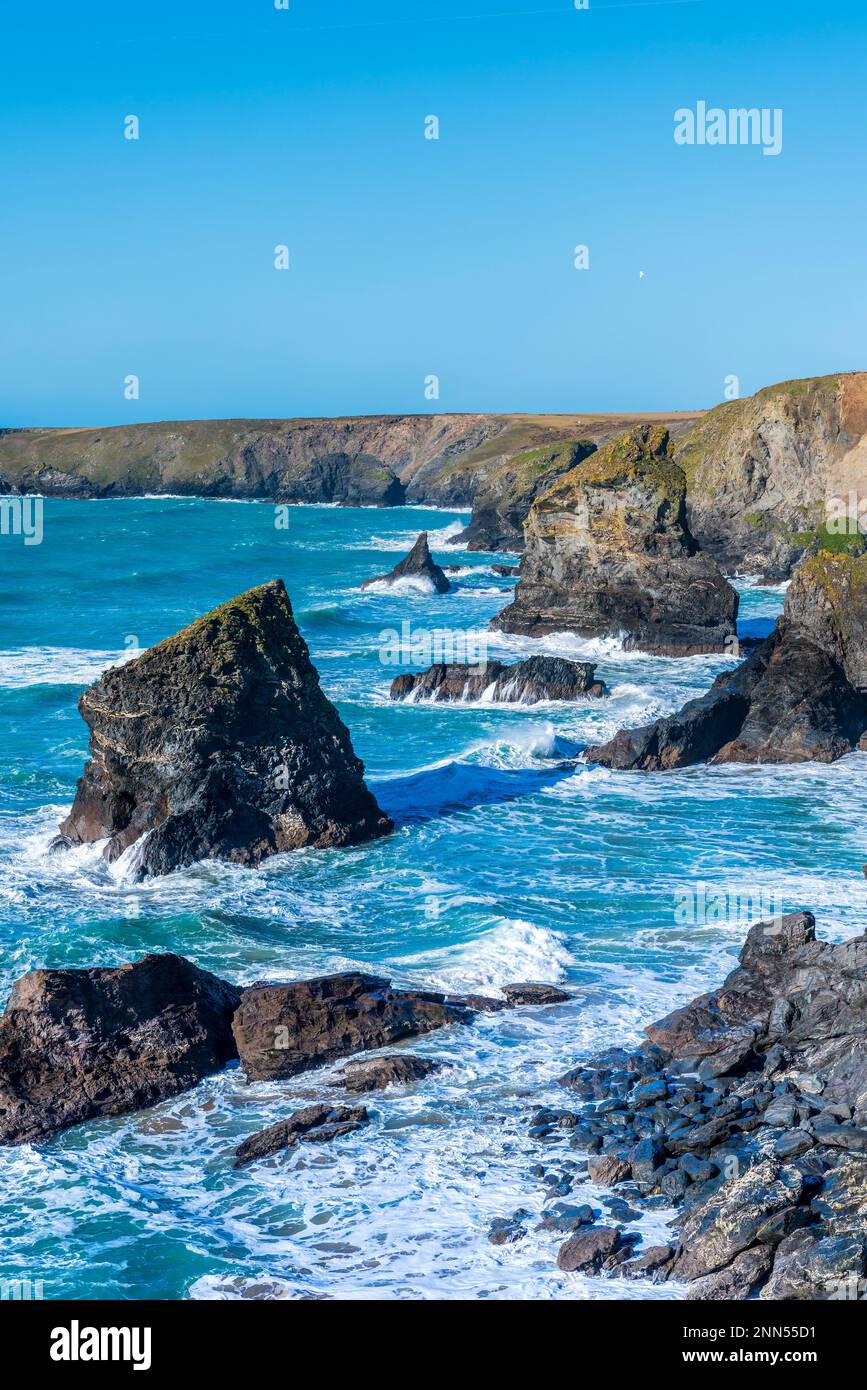 Bedruthan Steps, Cornwall, England, United Kingdom, Europe Stock Photo ...