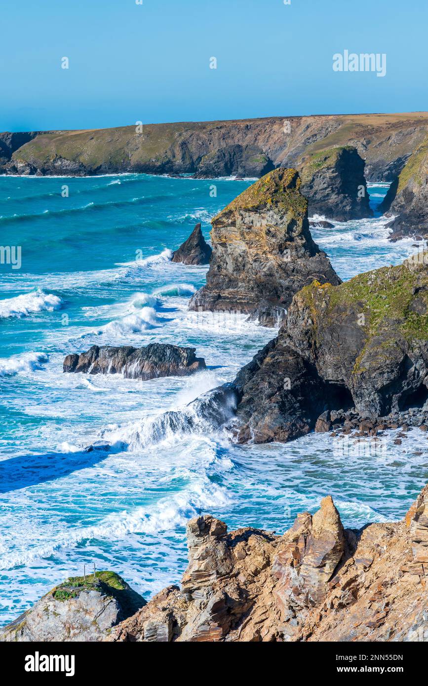 Bedruthan Steps, Cornwall, England, United Kingdom, Europe Stock Photo ...