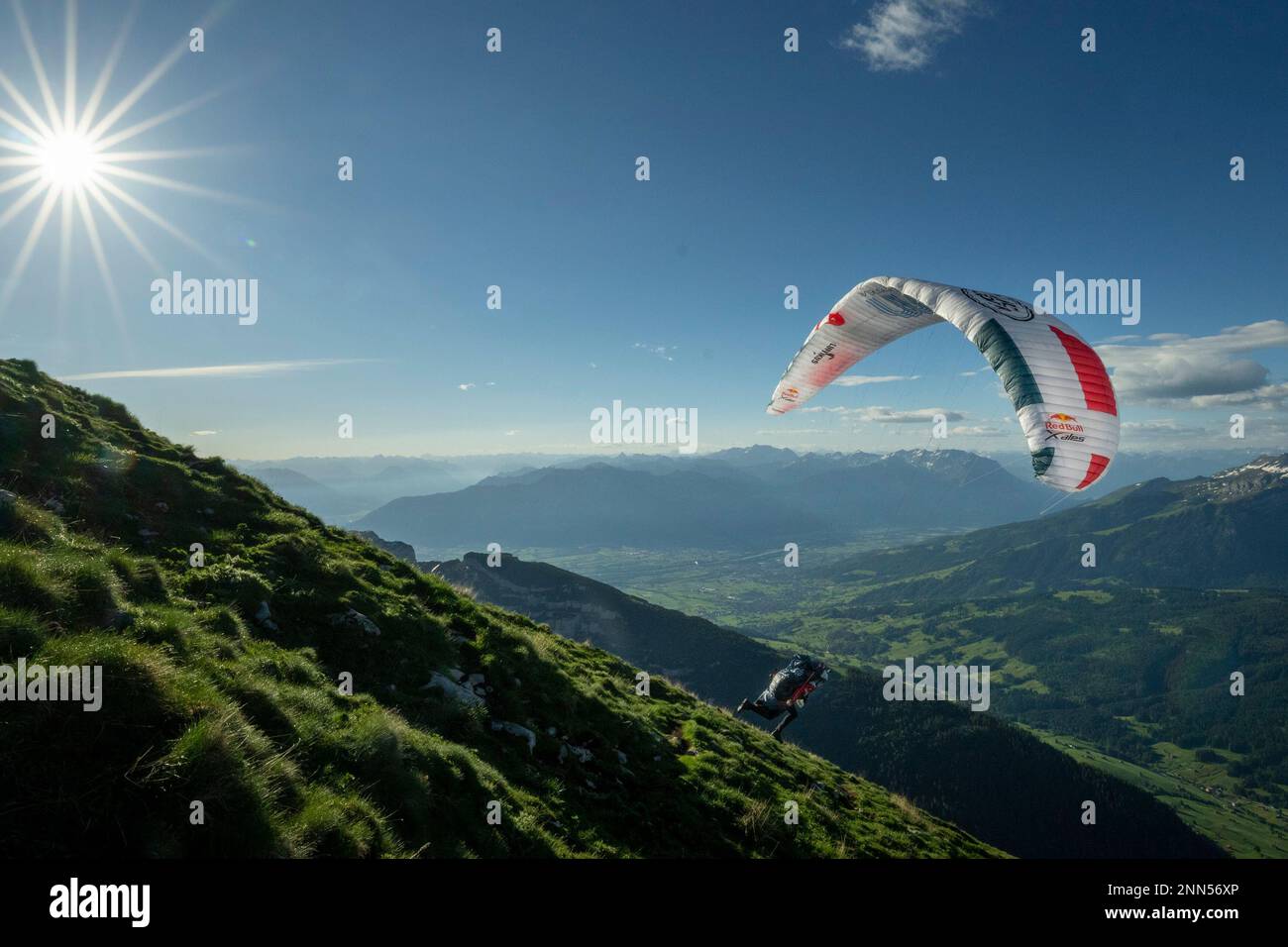 Markus Anders performs during the Red Bull X-Alps 2021 in Wildhaus ...