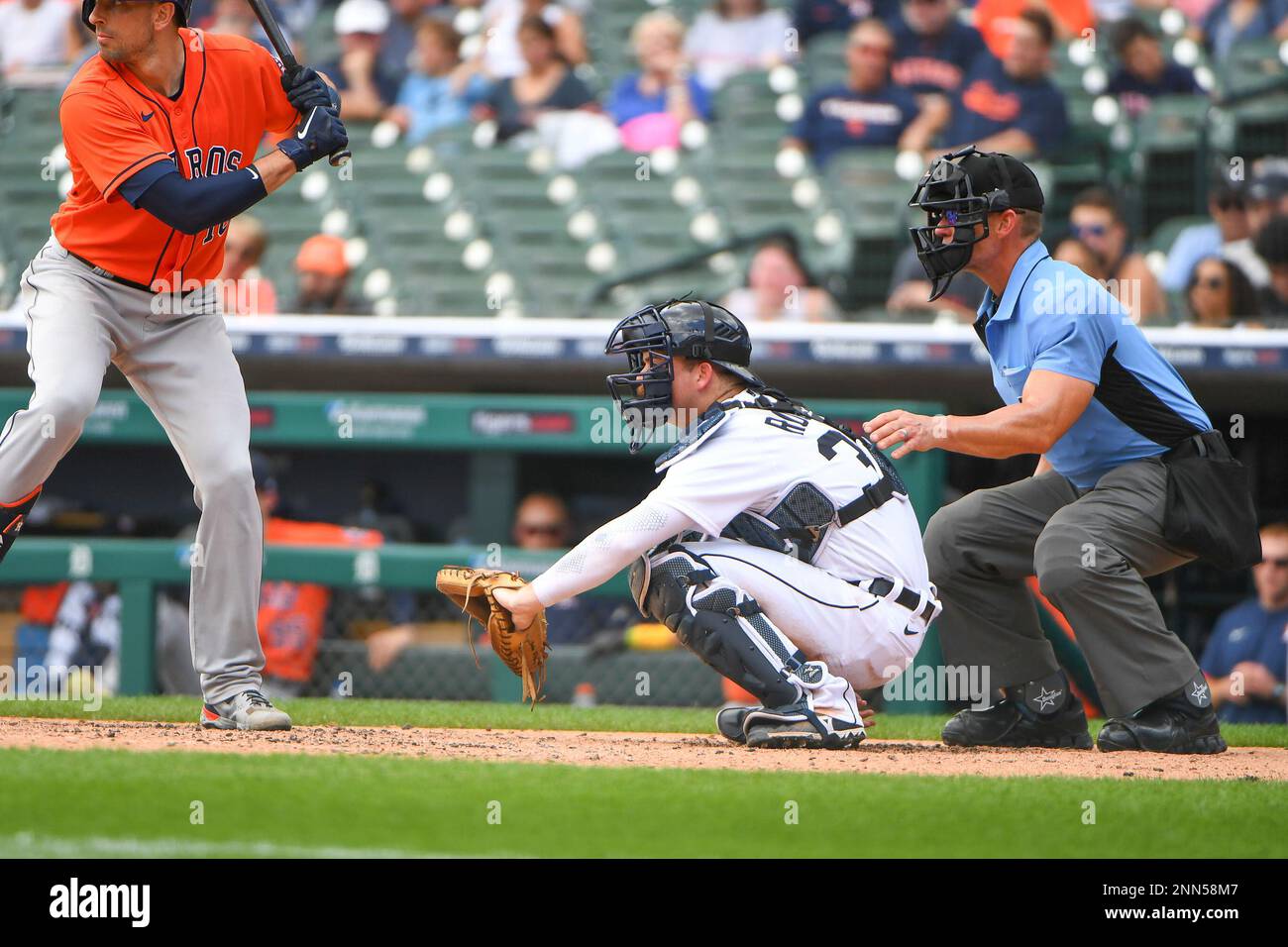DETROIT, MI - JUNE 27: Detroit Tigers catcher Jake Rogers (34) waits ...