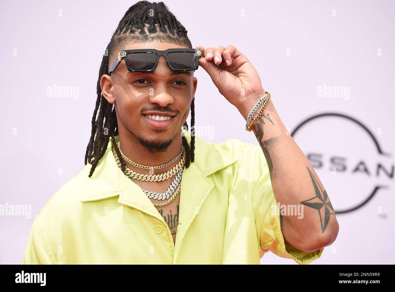 Tone Stith arrives at the BET Awards on Sunday, June 27, 2021, at the ...