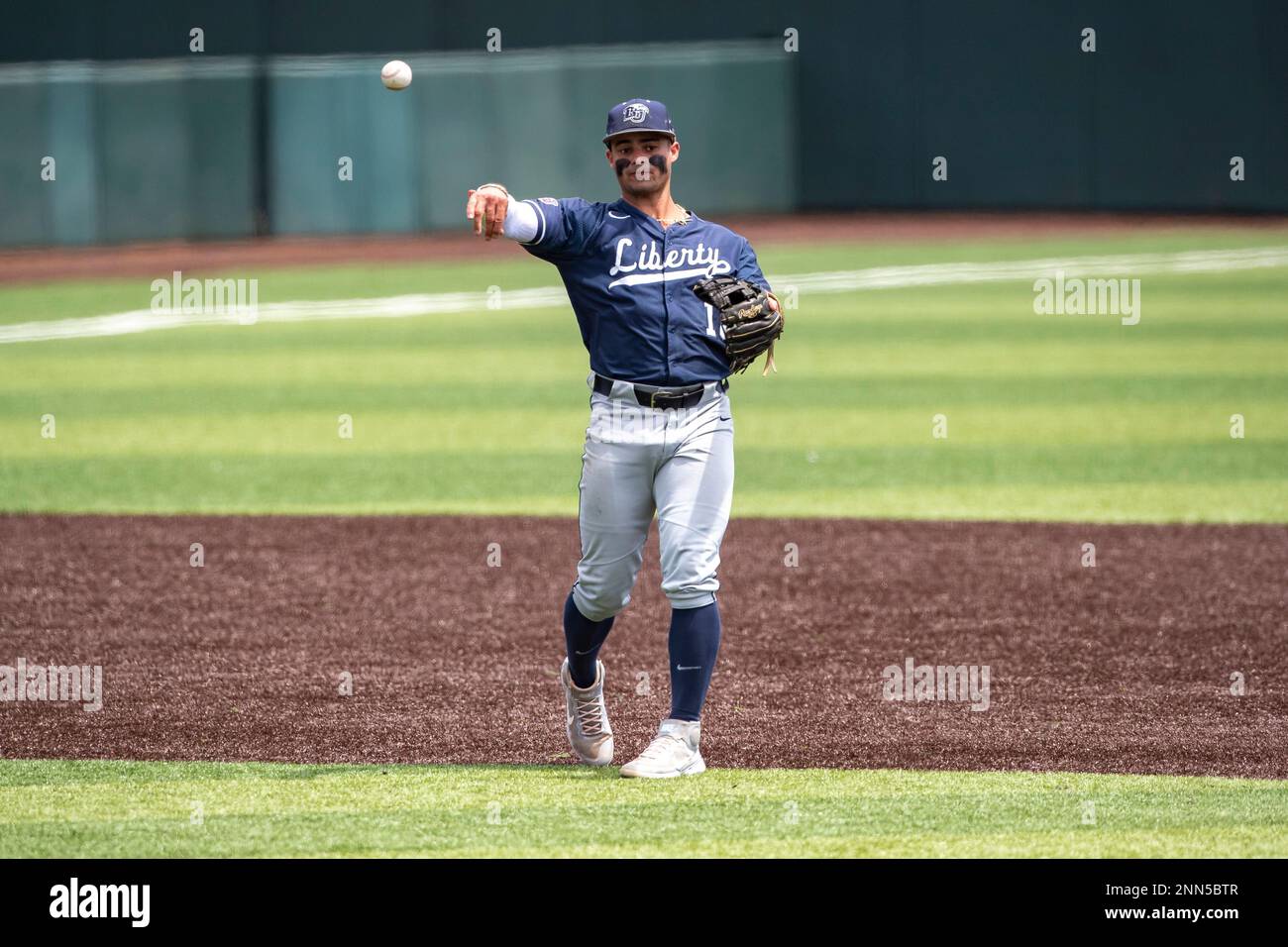 Liberty Flames shortstop Cam Locklear (18) on defense against the Duke ...