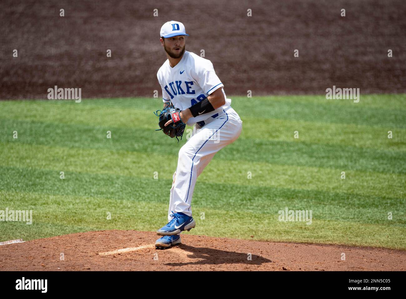 Duke Blue Devils pitcher Richard Brereton (49) delivers a pitch to the ...