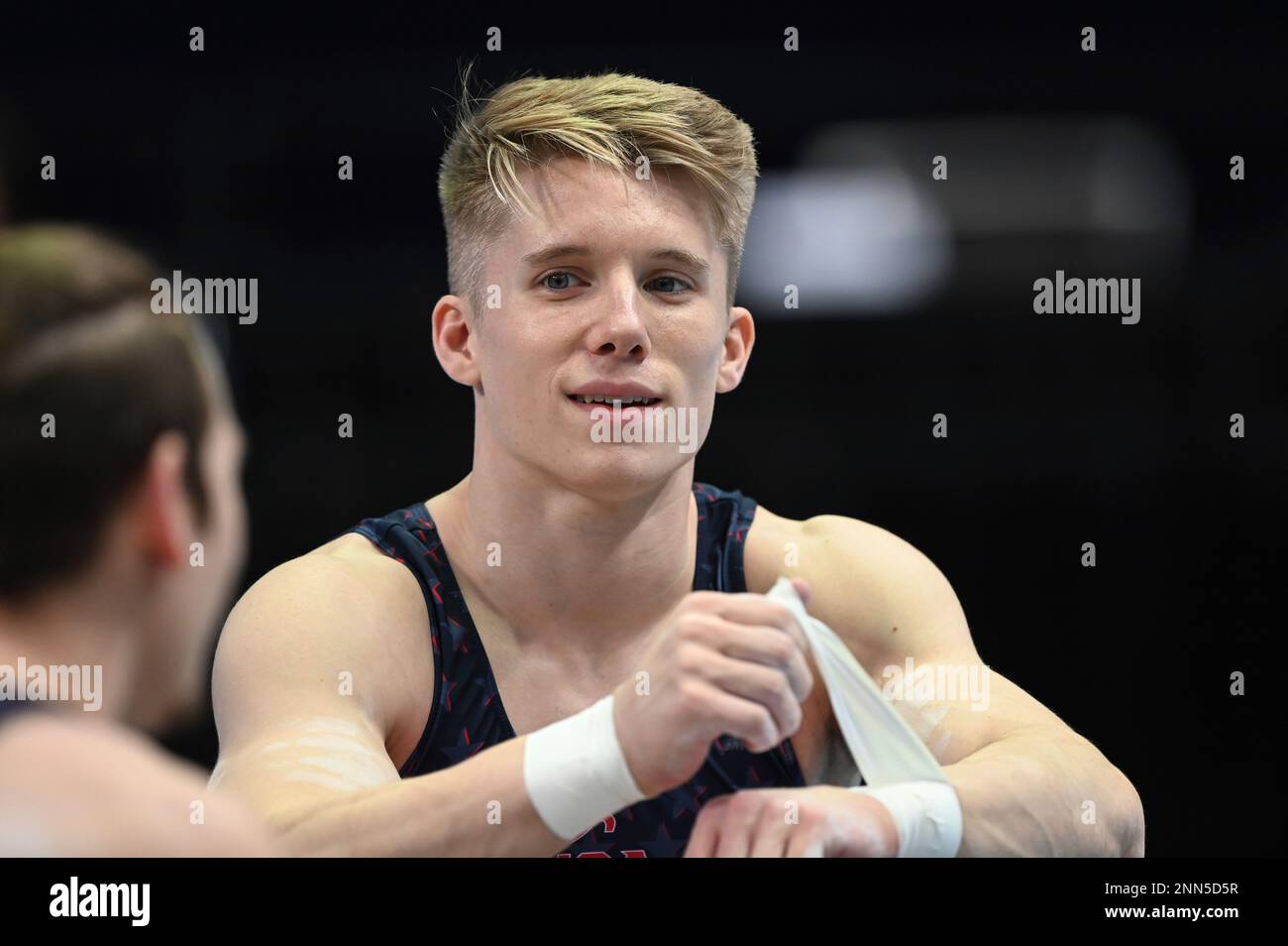 June 26, 2021, St. Louis, Missouri, US: SHANE WISKUS smiles at a fellow ...