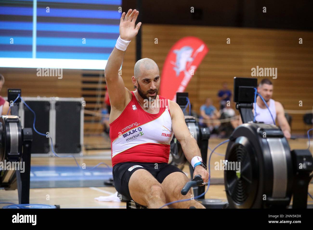 Martin Sinkovic competes during the Croatian Rowing Indoor Championship ...