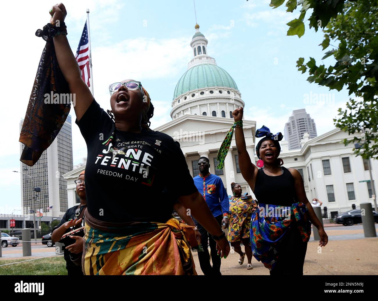 "No justice, no peace," shouts choreographer Markesha Howlett with ...