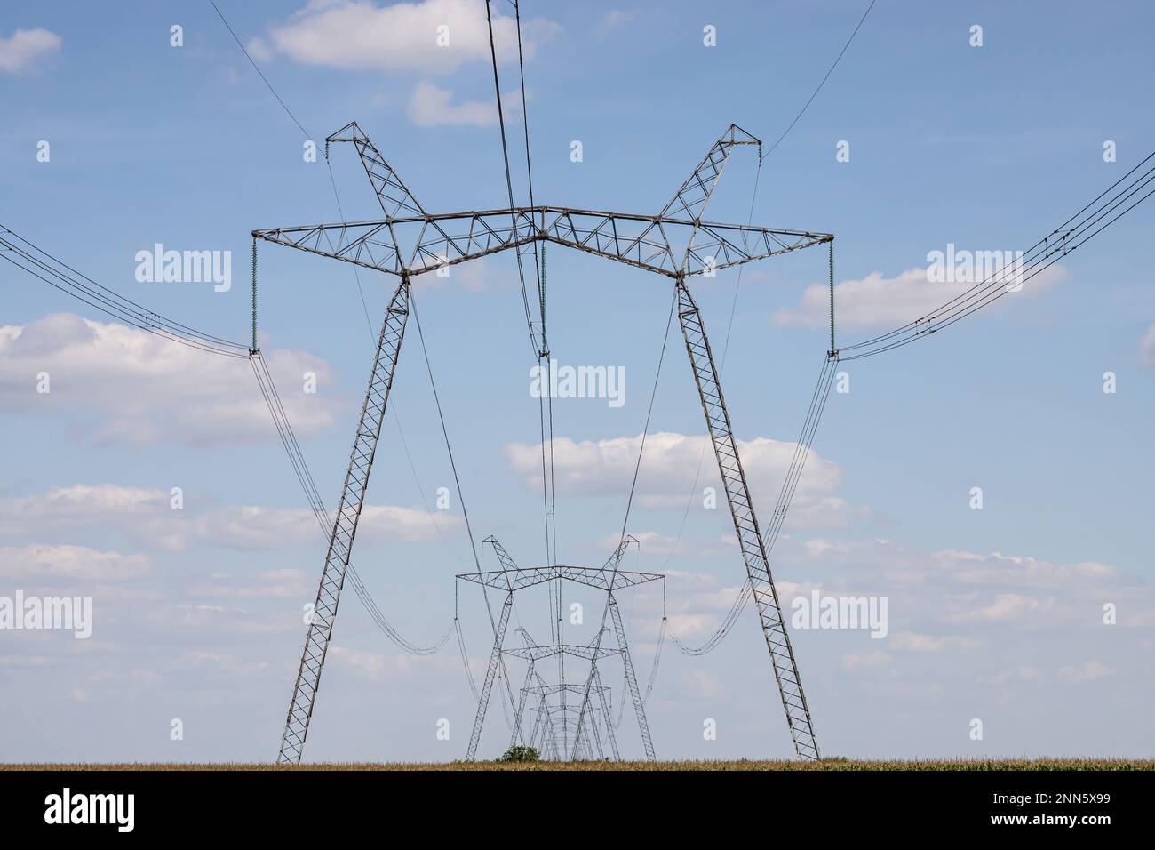 Overhead power line, power transmission line, support of high-voltage ...