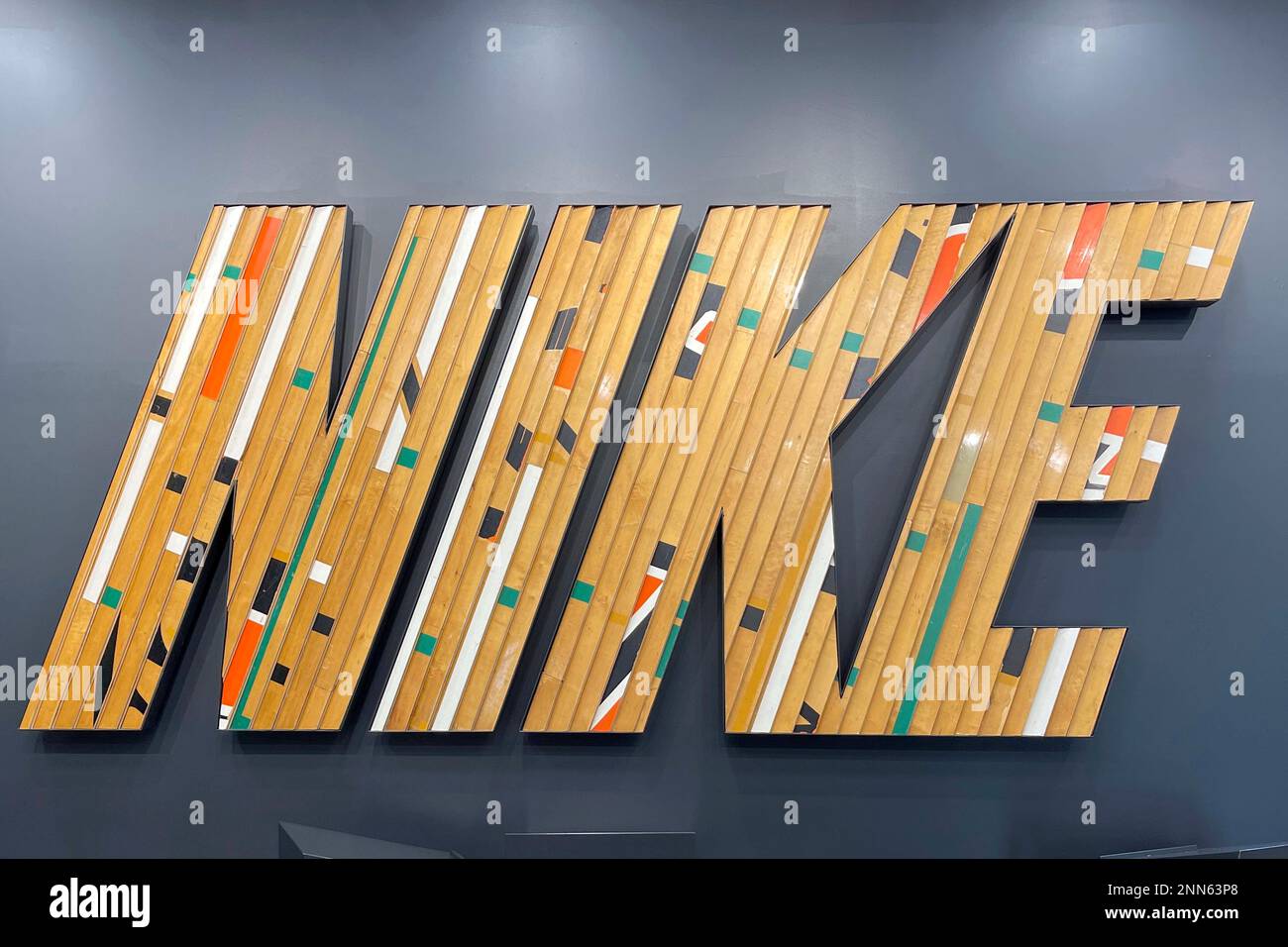 The Nike logo at the Nike Company Store, Tuesday, June 22, 2021, in ...