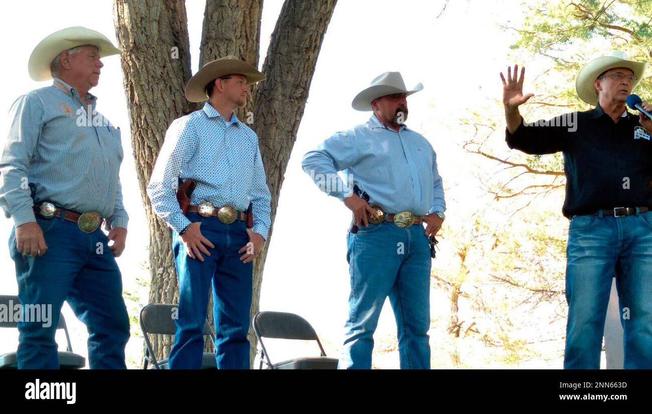 From left to right are Lander County Sheriff Ron Unger, Eureka County ...