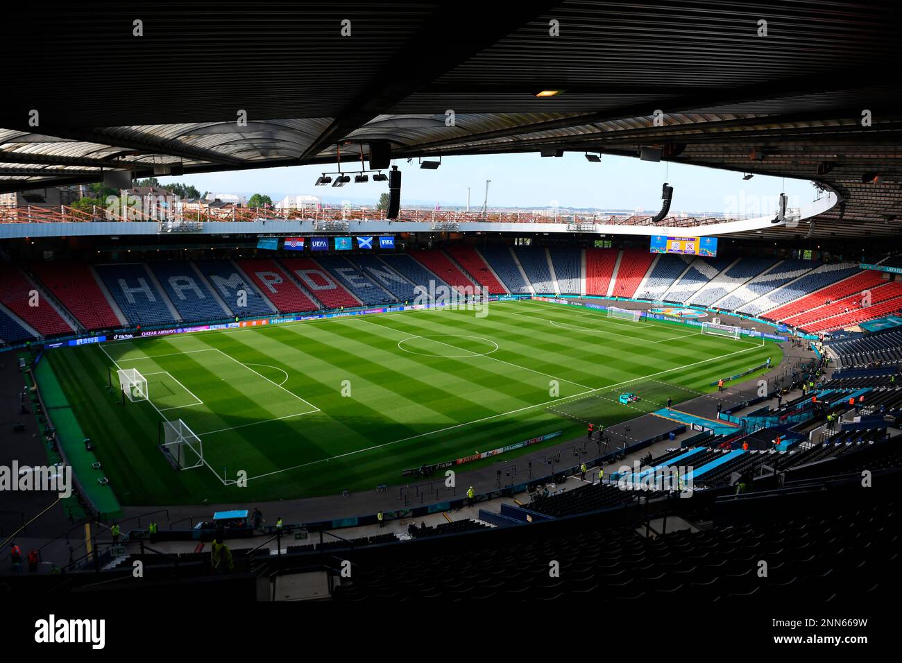 The Hampden Park Stadium is seen before the Euro 2020 soccer ...