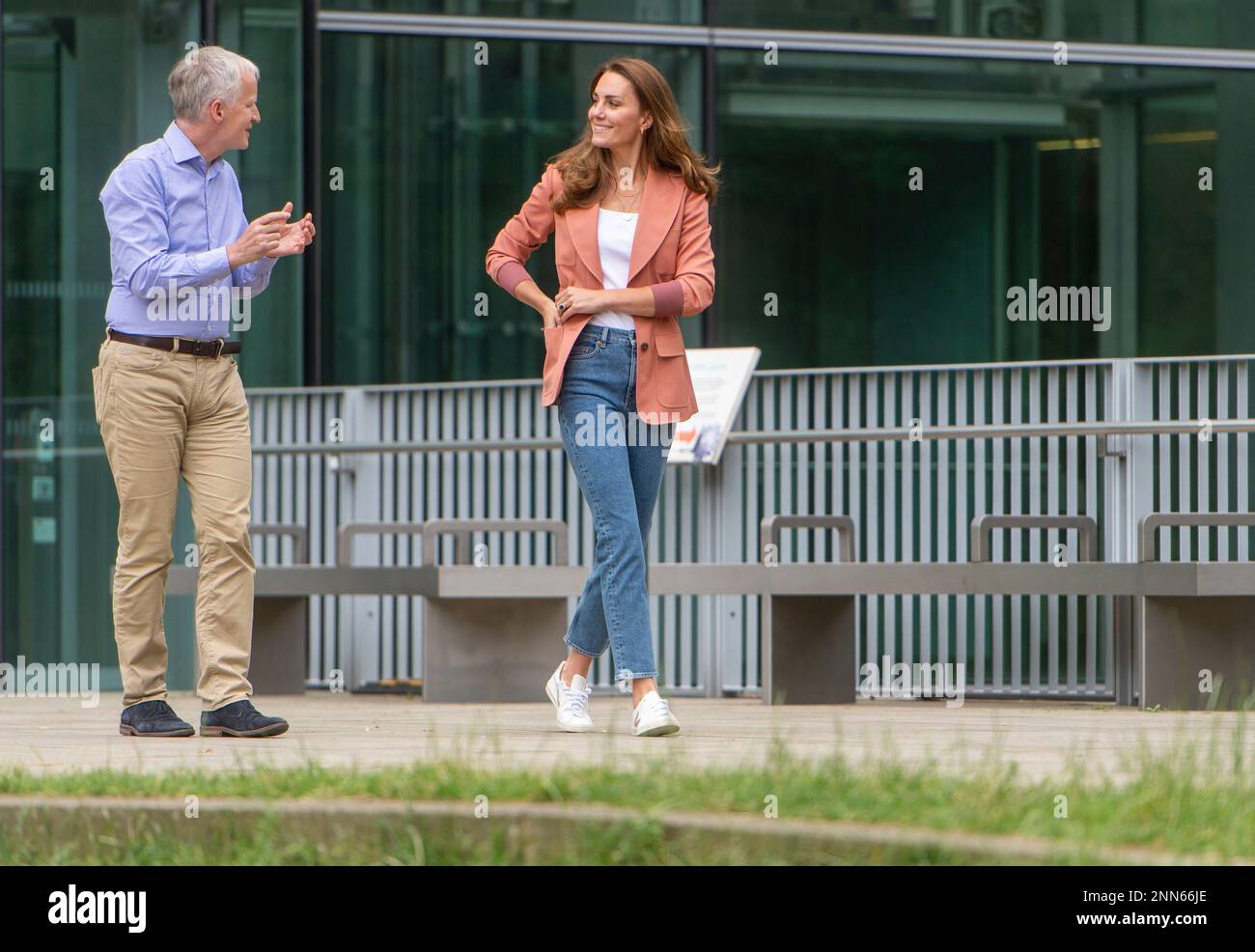 Britain's Kate, the Duchess of Cambridge walks with museum director Dr ...