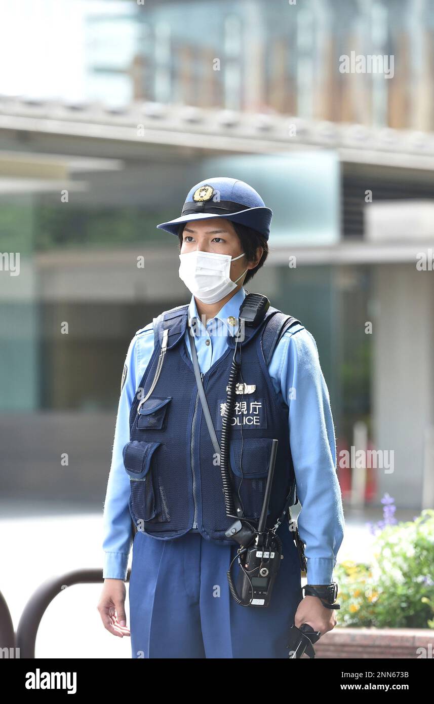 An officer of Tokyo Metropolitan Police Department's Office Riot Police ...