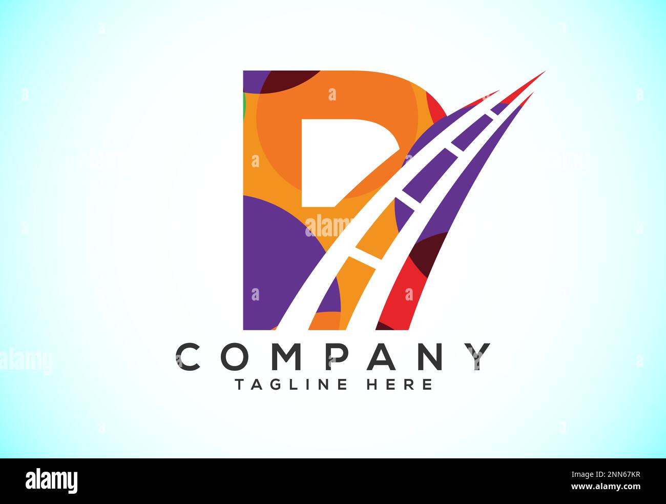 Letter P with road logo sing. Polygonal style logo for highway ...