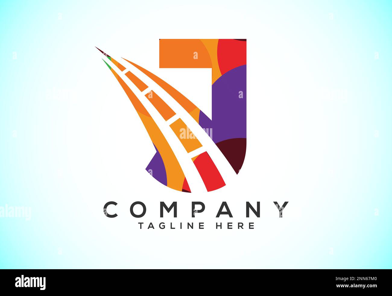 Letter J with road logo sing. Polygonal style logo for highway ...