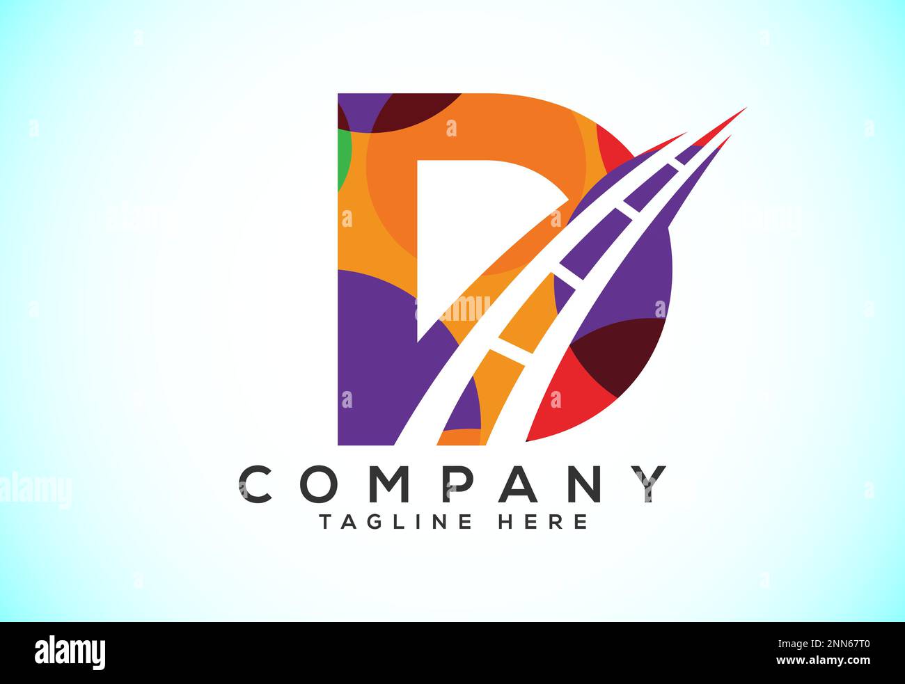 Letter D with road logo sing. Polygonal style logo for highway ...