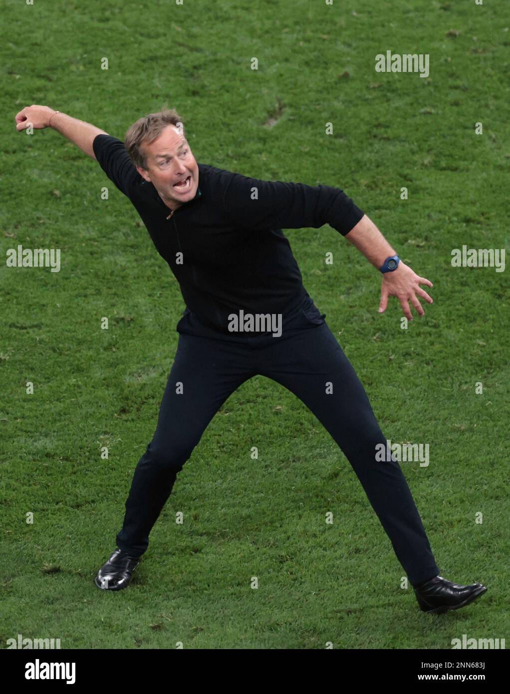 Denmark's managaer Kasper Hjulmand celebrates after the Euro 2020 ...