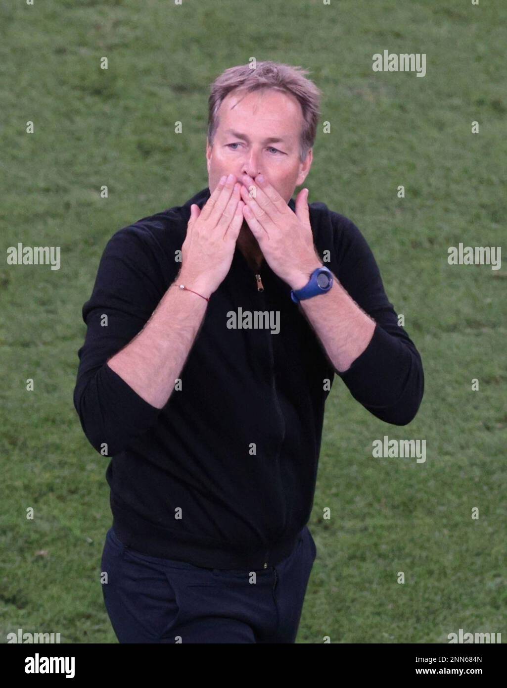 Denmark's manager Kasper Hjulmand celebrates victory after the Euro ...
