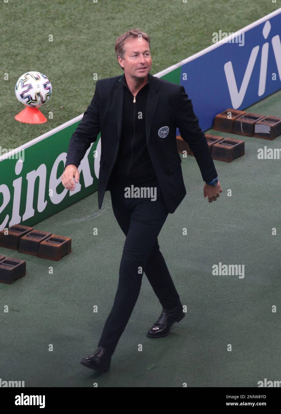 Denmark's manager Kasper Hjulmand walk at the pitch before the Euro ...