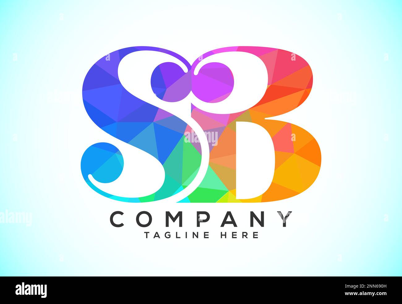 Polygonal Letter S B Logo Design Vector Template. Graphic Alphabet ...