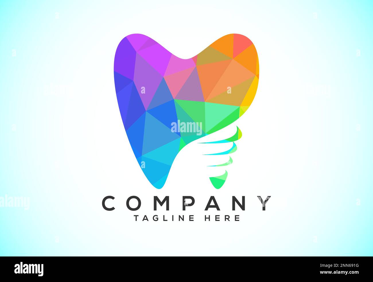 Polygonal tooth dental logo. Low poly style dental clinic logo vector ...