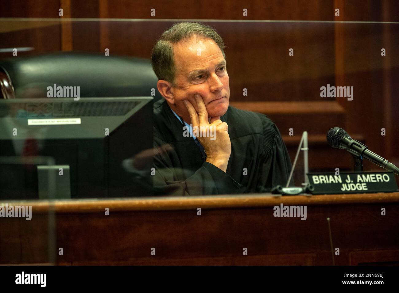 Superior Court Judge Brian Amero resided over the hearing on the motion ...